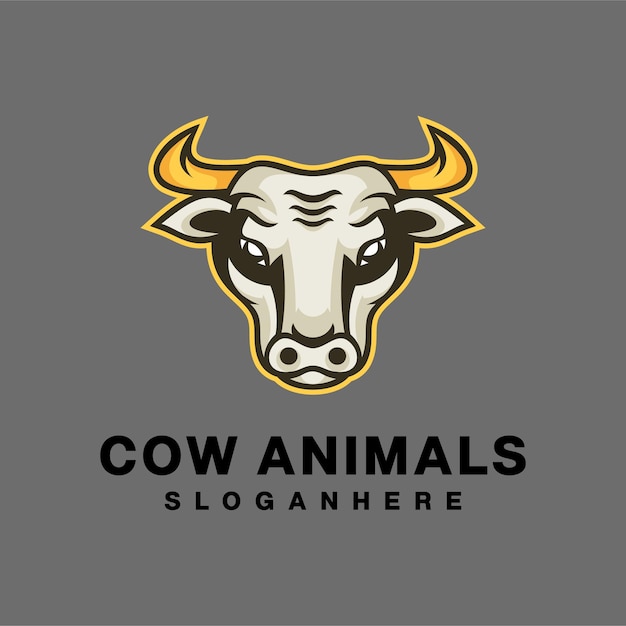 Premium Vector Cow Head Mascot Logo Design Vector Template