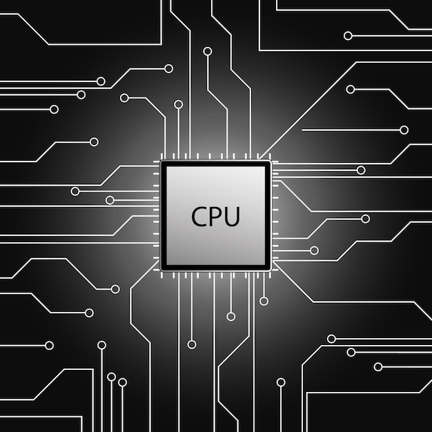 Premium Vector | Cpu microprocessor microchip circuit board vector ... Premium Vector | Cpu microprocessor microchip circuit board vector ...