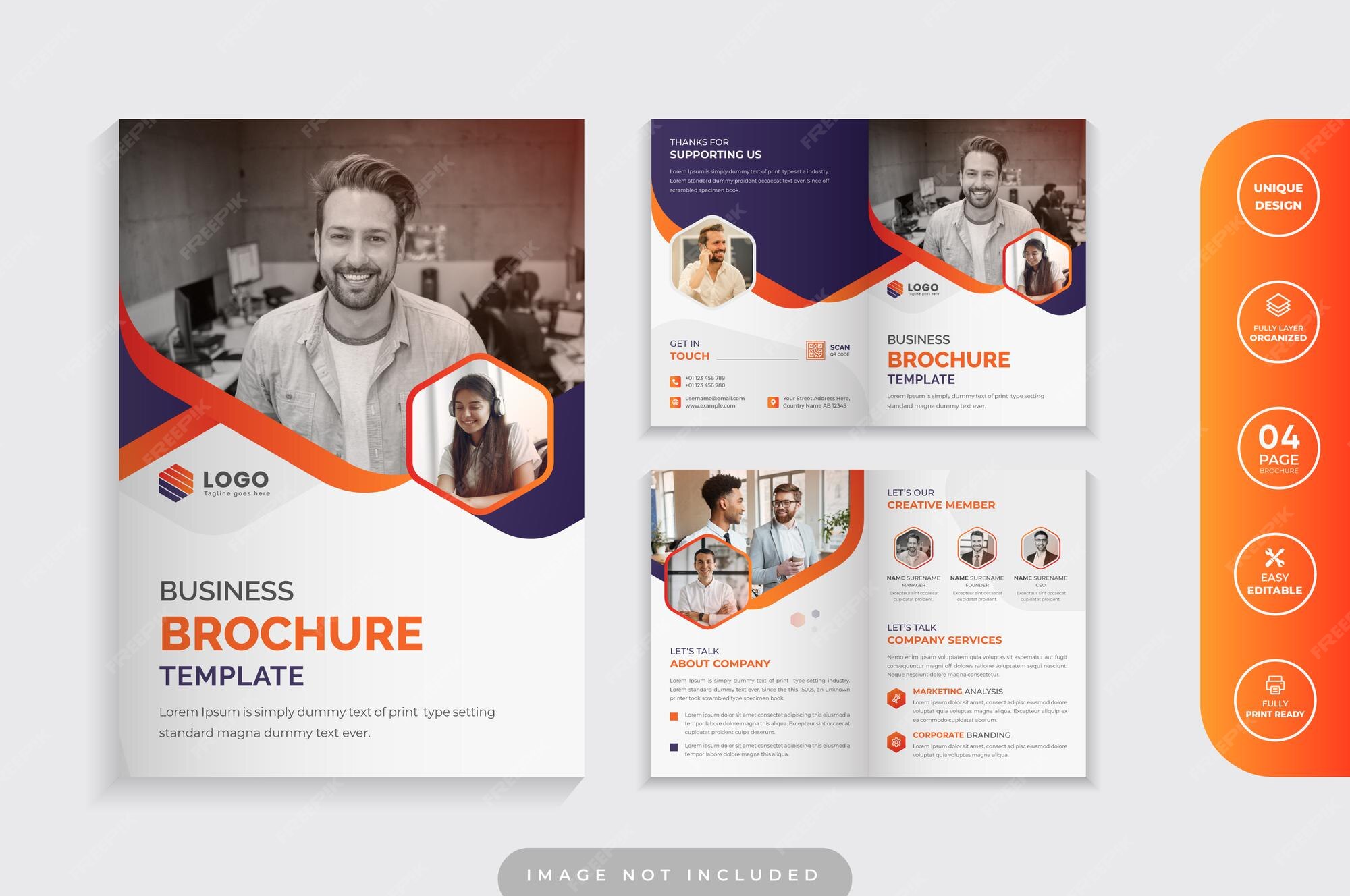 Premium Vector | Creative corporate bi fold business brochure design Premium Vector | Creative corporate bi fold business brochure design