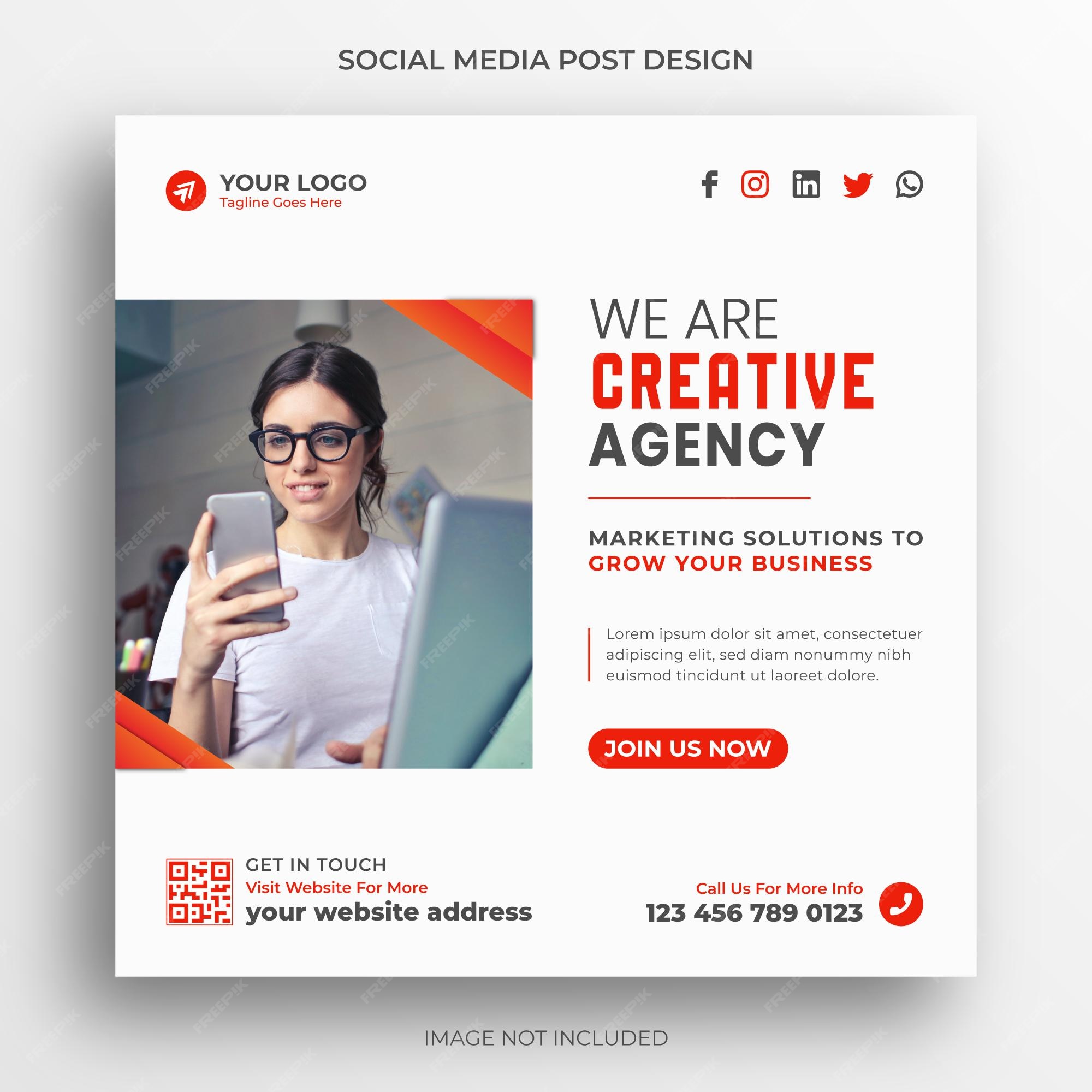 Premium Vector | Creative Marketing Agency social media post banner ... Premium Vector | Creative Marketing Agency social media post banner ...