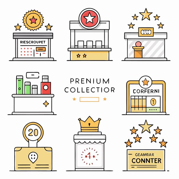 Creative Storefront Icons with Playful Text Elements Ideal for Branding ... Creative Storefront Icons with Playful Text Elements Ideal for Branding ...