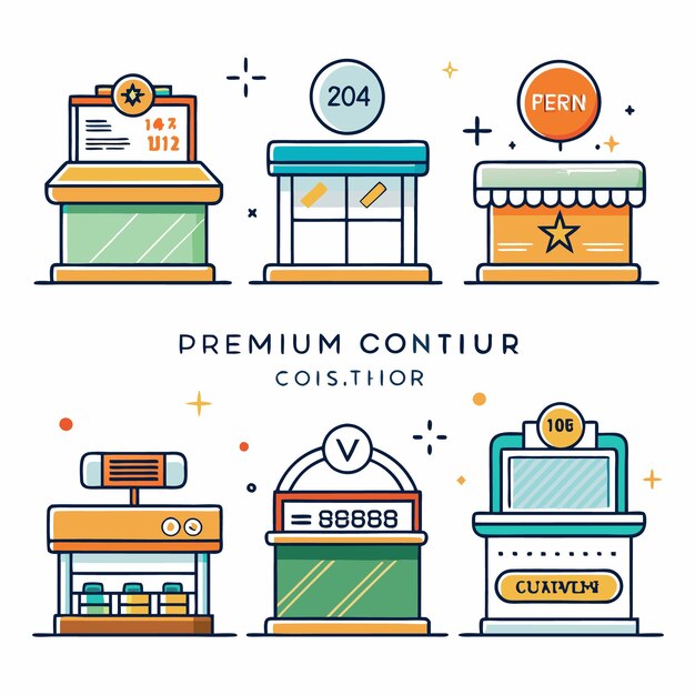 Creative Storefront Icons with Playful Text Elements Ideal for Branding ... Creative Storefront Icons with Playful Text Elements Ideal for Branding ...