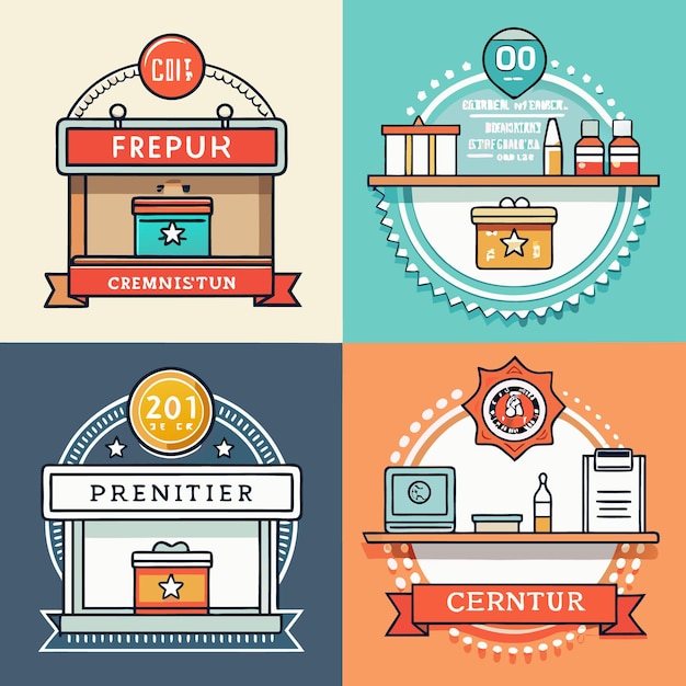 Creative Storefront Icons with Playful Text Elements Ideal for Branding ... Creative Storefront Icons with Playful Text Elements Ideal for Branding ...