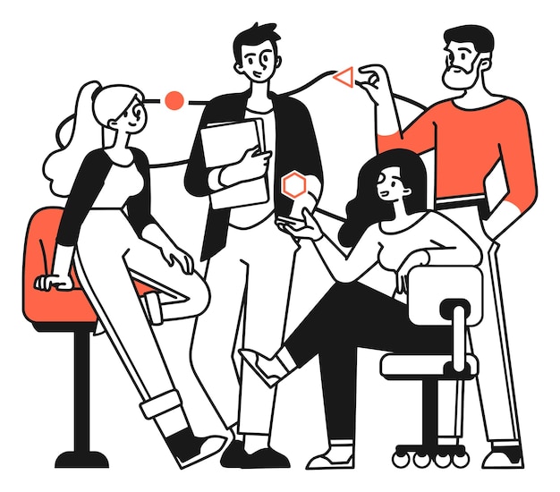 Premium Vector | Creative team brainstorming session illustration Premium Vector | Creative team brainstorming session illustration