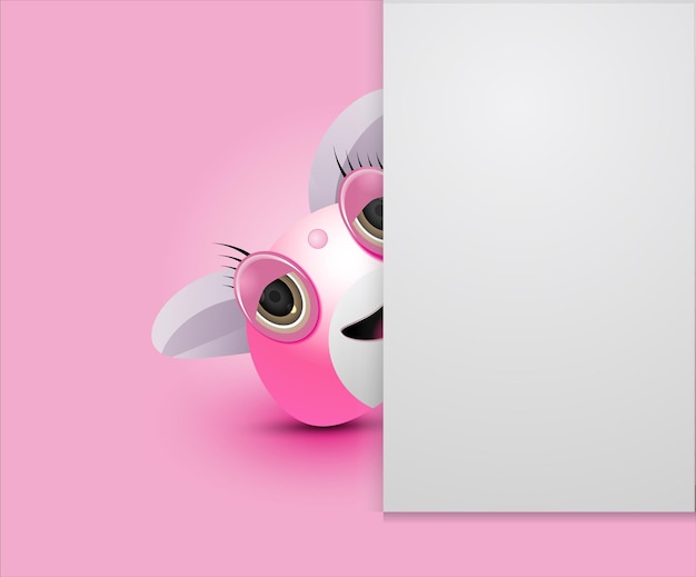 Premium Vector | Critter hiding behind blank banner Premium Vector | Critter hiding behind blank banner