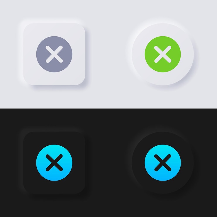 Premium Vector | Cross icon set Multicolor neumorphism button soft UI Design for Web design ...
