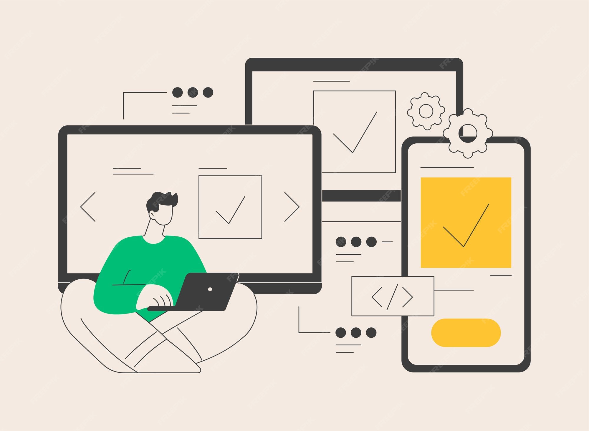 Premium Vector Crossplatform Development Abstract Concept Vector Illustration Crossplatform