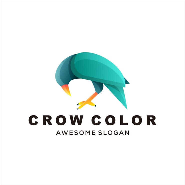 Premium Vector | Crow colorful logo illustration Premium Vector | Crow colorful logo illustration