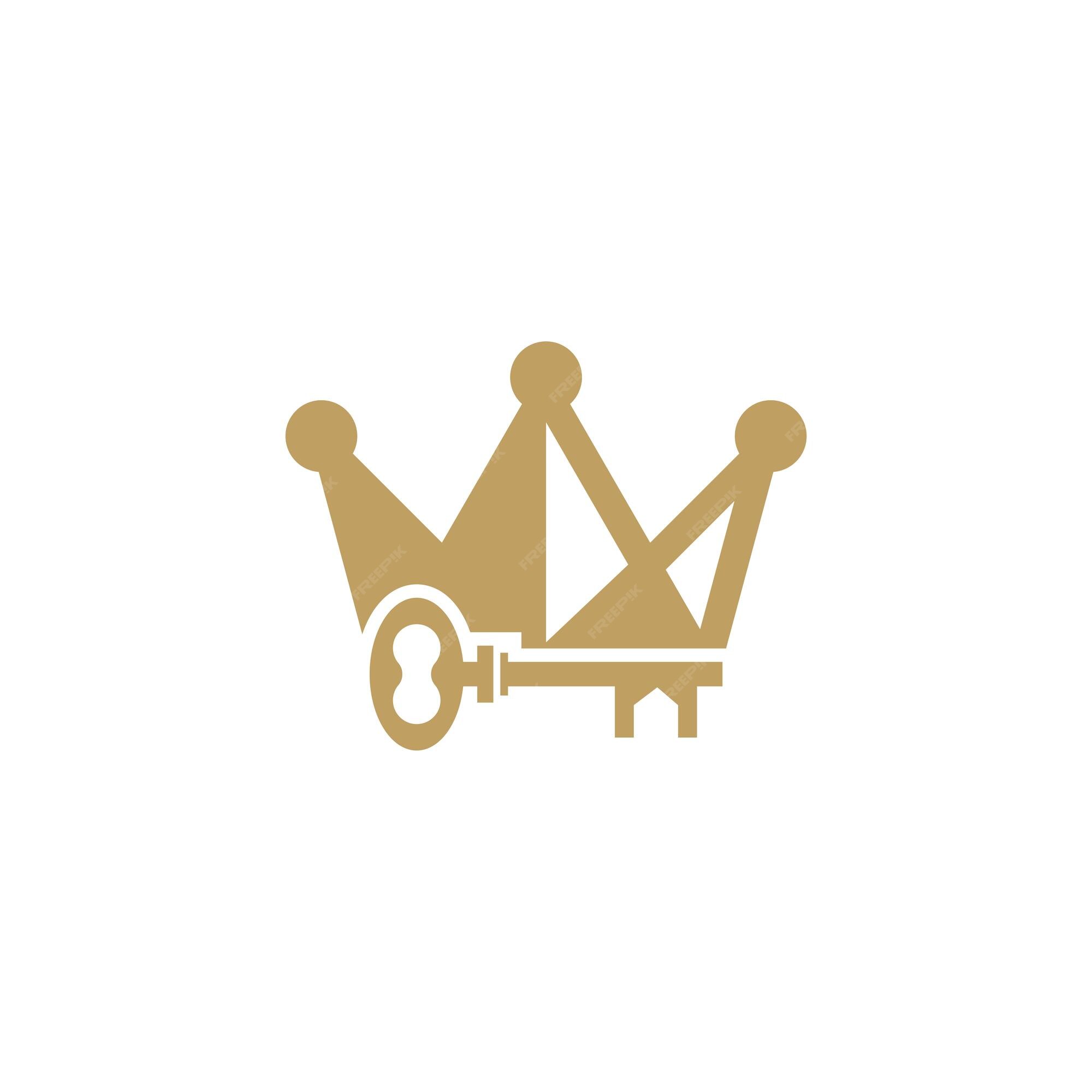 Premium Vector | Crown key logo luxury king house design vector Premium Vector | Crown key logo luxury king house design vector