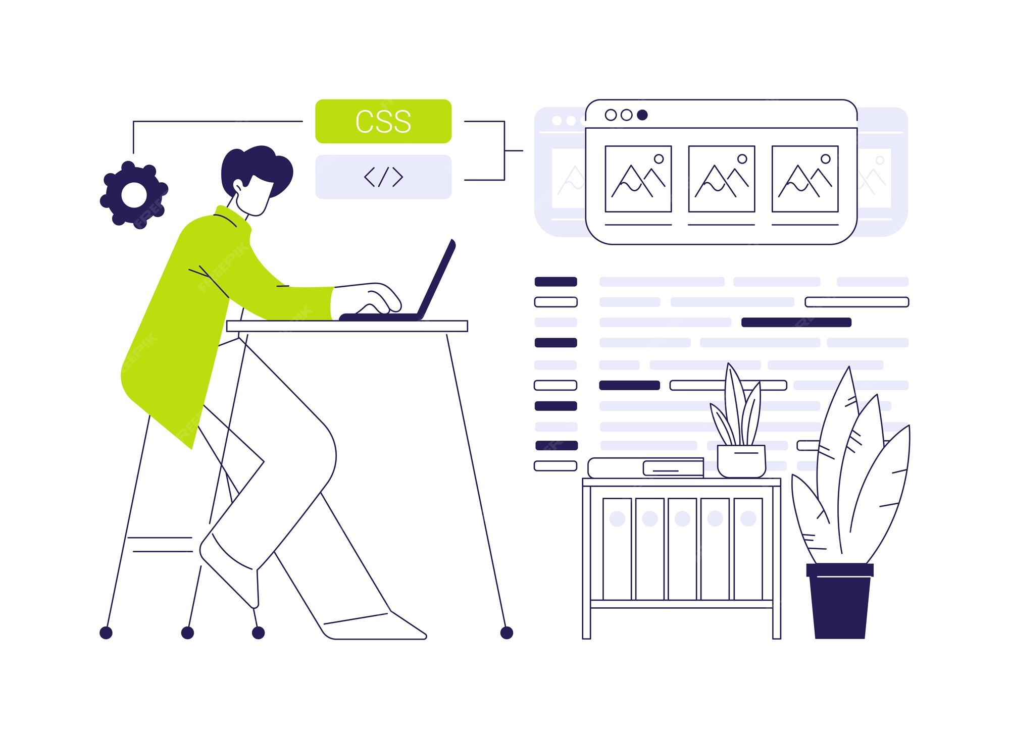 Premium Vector | Css code abstract concept vector illustration ...