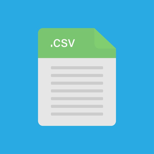 Csv 형식 Csv 파일 또는 확장자 Csv 형식의 문서 벡터 그림 프리미엄 벡터