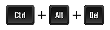 Premium Vector | Ctrl alt del key combination keyboard control computer shortcut laptop ...