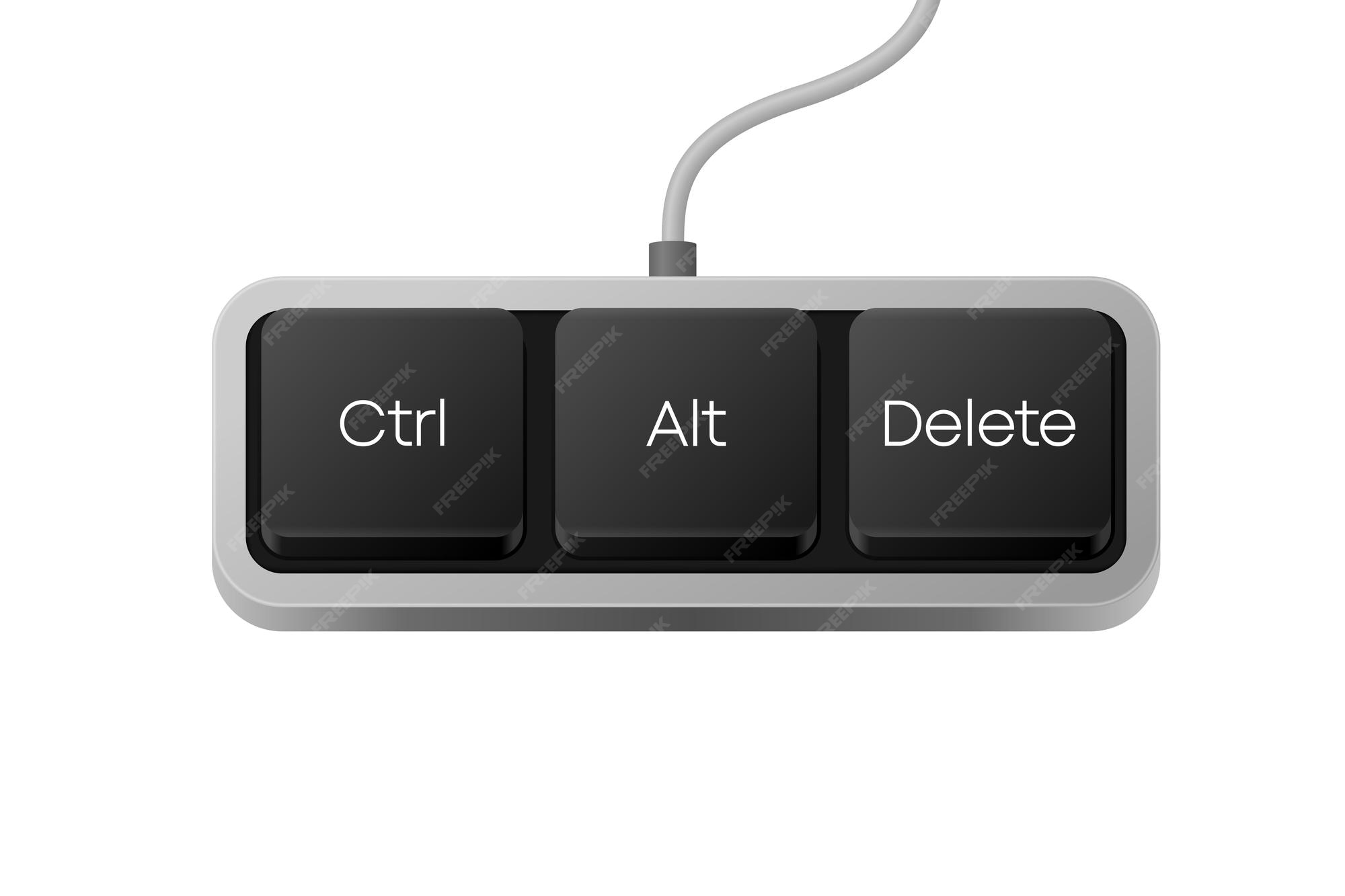 Ctrl Alt 삭제 버튼 조합 컴퓨터 키보드 컴퓨터 키보드에서 단어 터 일러스트레이션 프리미엄 벡터