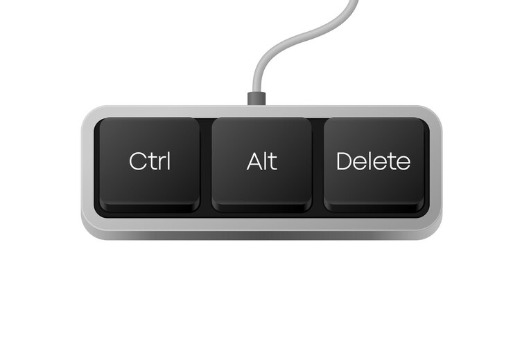 Premium Vector Ctrl Alt Delete Button Combination Computer Keyboard Word On Pc Computer