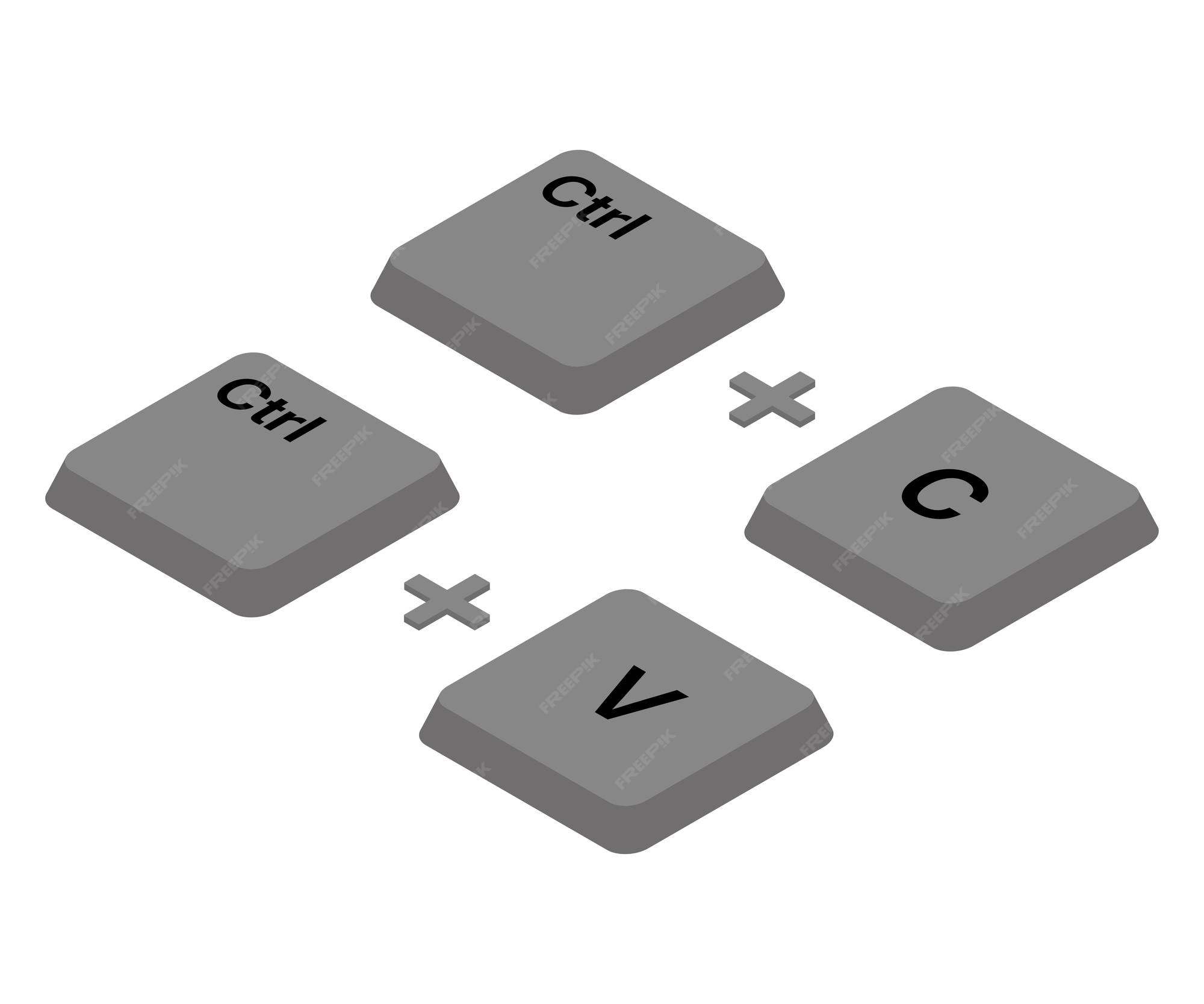 Premium Vector | Ctrl c ctrl v keys on the keyboard copy and paste the ...