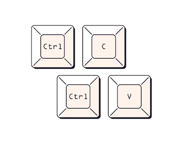 Premium Vector | Ctrl C and V, keyboard buttons. Control keys, shortcut ...