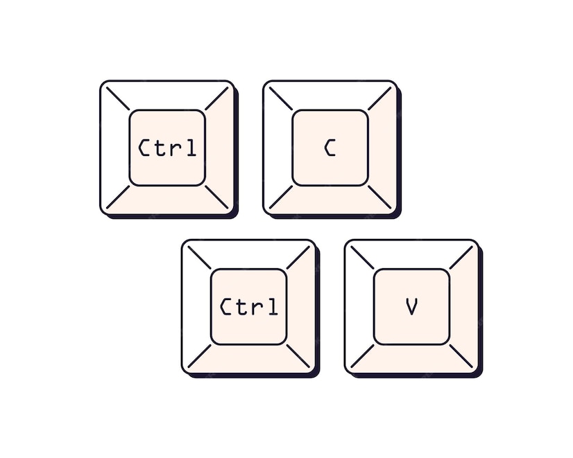 Premium Vector Ctrl C And V Keyboard Buttons Control Keys Shortcut