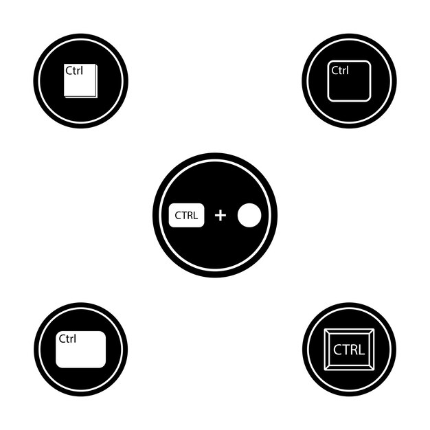 Premium Vector | Ctrl key icon vector template illustration logo design Premium Vector | Ctrl key icon vector template illustration logo design