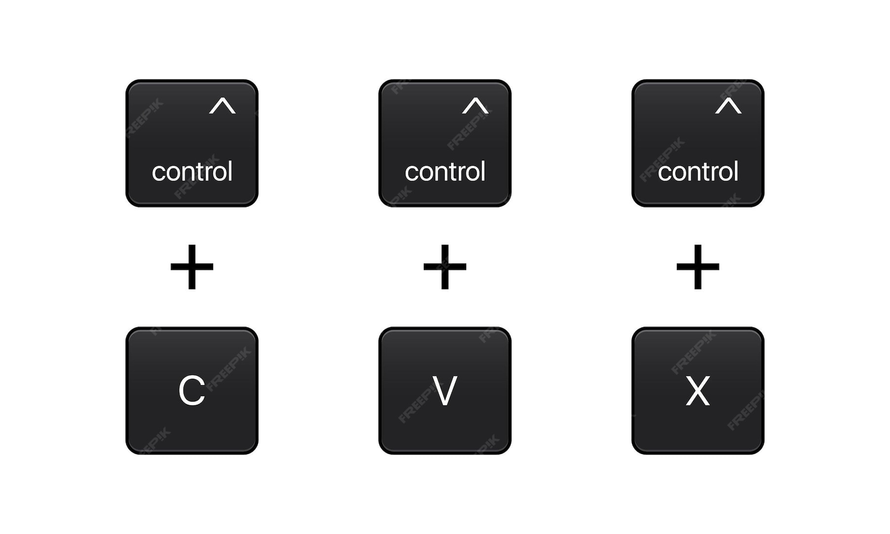 Premium Vector | Ctrl plus c, ctrl plus v and ctrl plus z. control c ...