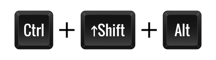 Premium Vector | Ctrl shift alt key combination keyboard control computer shortcut laptop ...