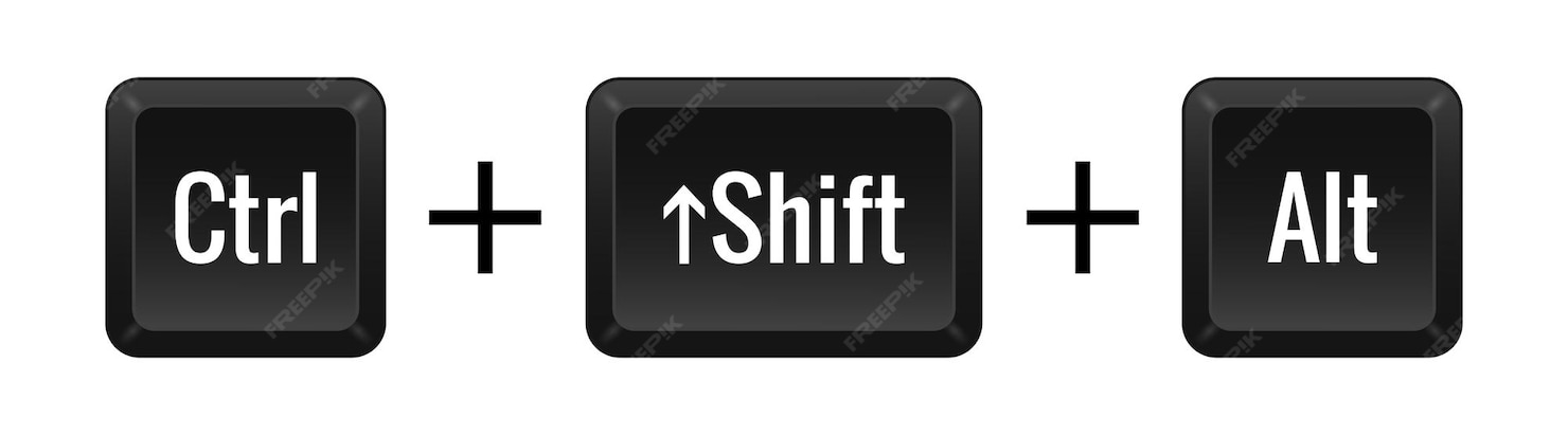 Ctrl Shift Alt 키 조합 키보드 제어 컴퓨터 단축키 노트북 기능 입력 장치 주변 장치 텍스트 입력 유형 핫키 레이아웃 언어 Qwerty 터 프리미엄 벡터