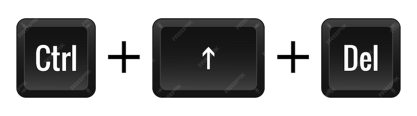 Premium Vector Ctrl Shift Del Key Combination Keyboard Control Computer Shortcut Laptop