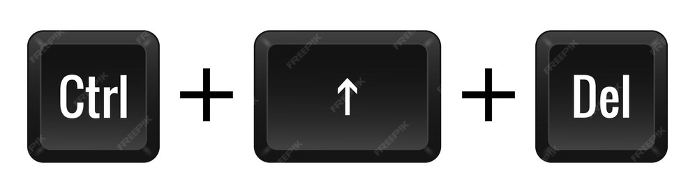 Premium Vector | Ctrl Shift Del Key combination Keyboard control ...