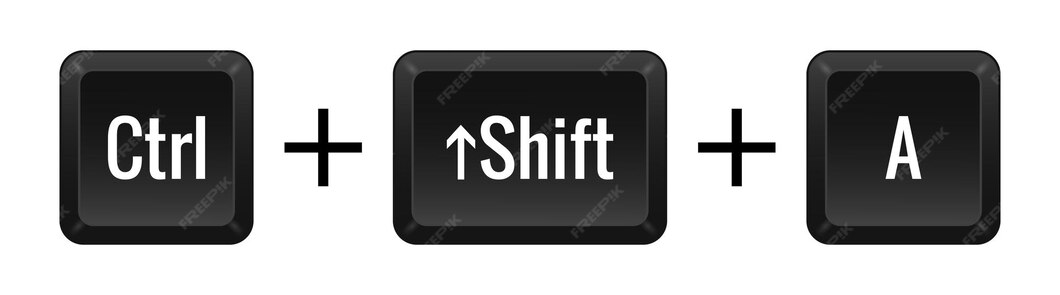 Premium Vector | Ctrl shift a key combination keyboard control computer shortcut laptop ...