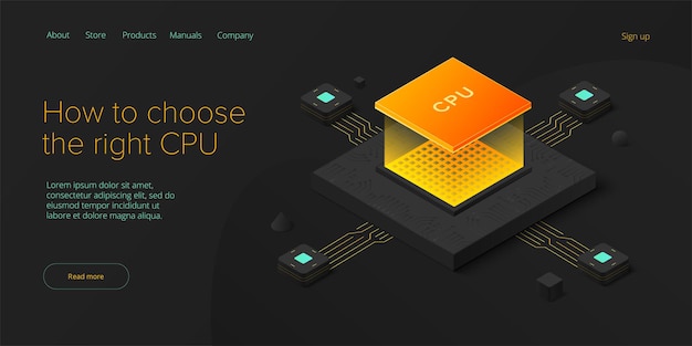 Premium Vector | Computer cpu chip illustration in isometric vector ... Premium Vector | Computer cpu chip illustration in isometric vector ...