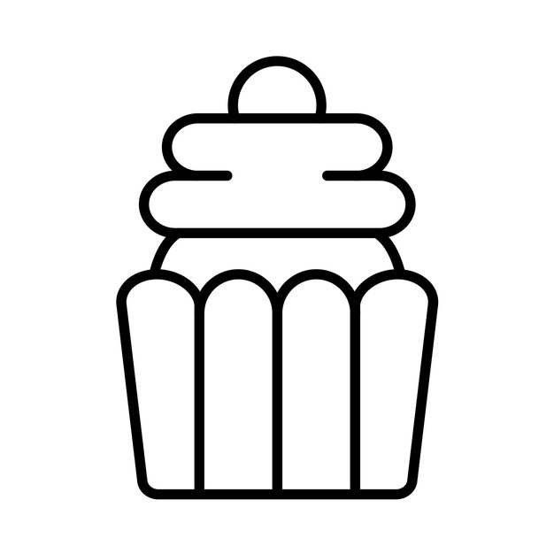 Premium Vector Cupcake Line Illustration