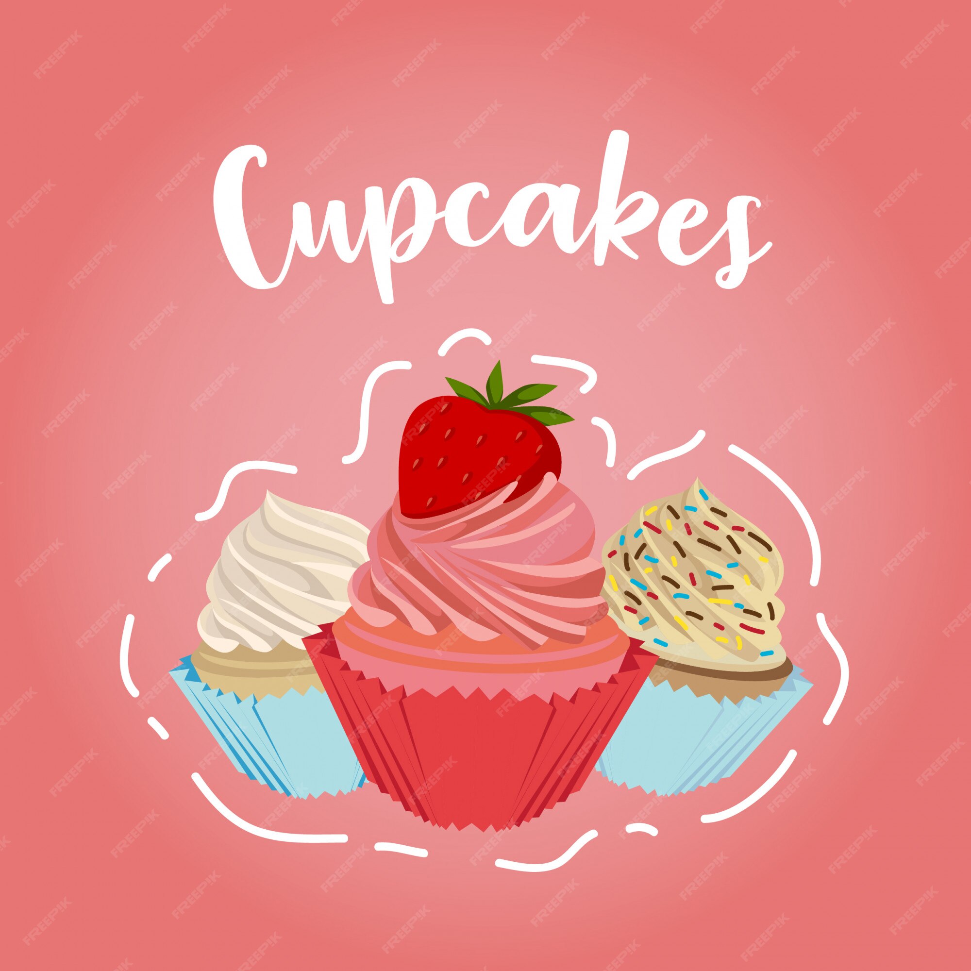 Premium Vector Cupcakes Illustration