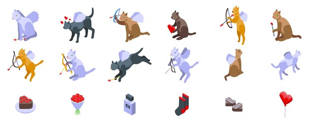 Premium Vector | Cupid cat vector A collection of cats with various ... Premium Vector | Cupid cat vector A collection of cats with various ...