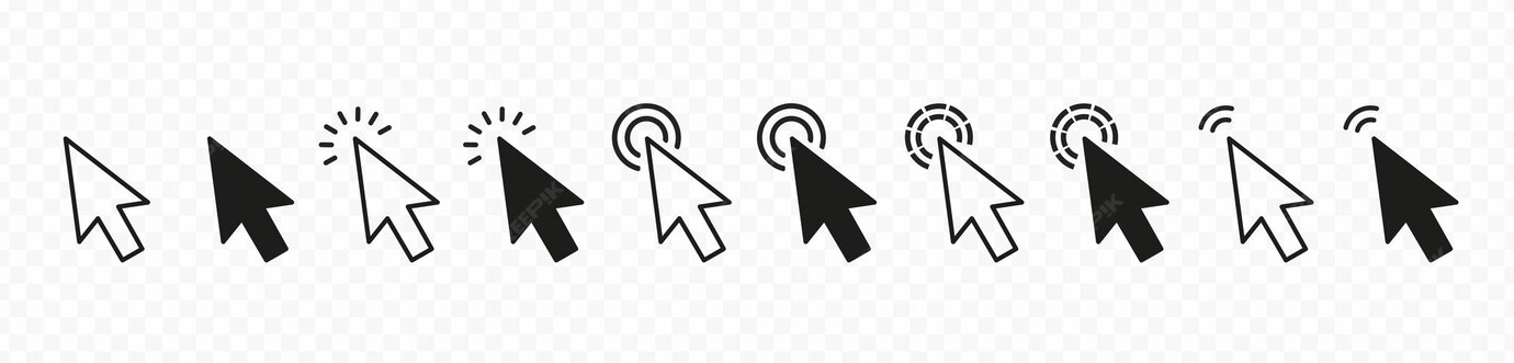 Premium Vector | Cursor click icon Flat web pointer set Click mouse cursor collection Vector ...