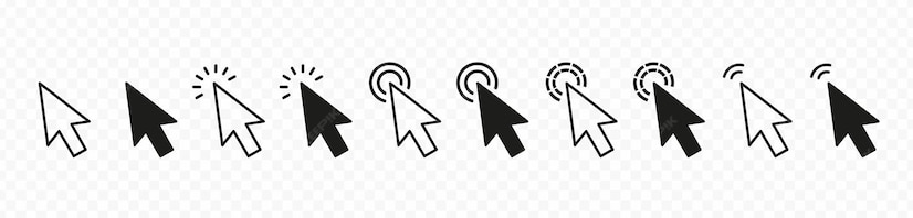 Premium Vector | Cursor click icon Flat web pointer set Click mouse ...