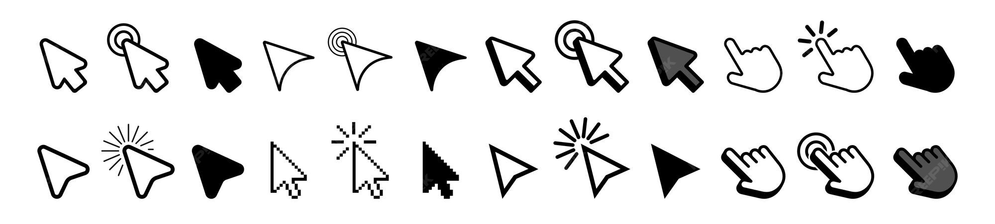 Premium Vector Cursor Icon Computer Mouse Click Cursor Arrow Icons Set And Loading Icons