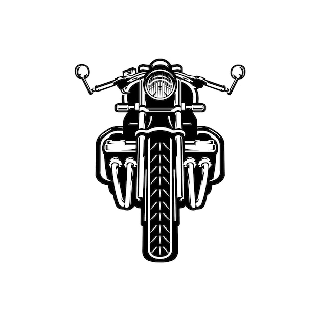 Premium Vector Custom Motor Front View Monochrome Vector Isolated Eps
