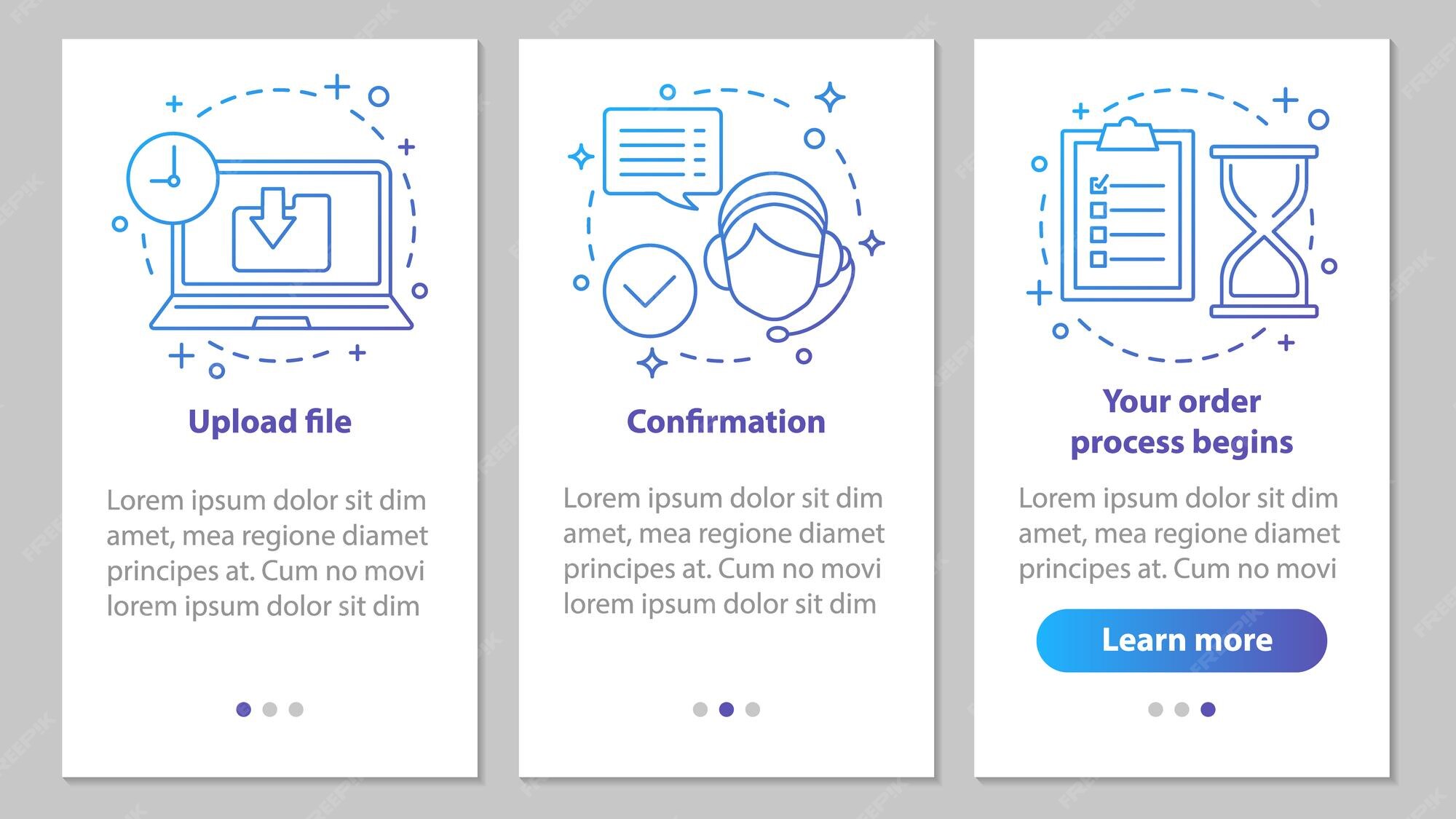 Premium Vector Customer Support Onboarding Mobile App Page Screen