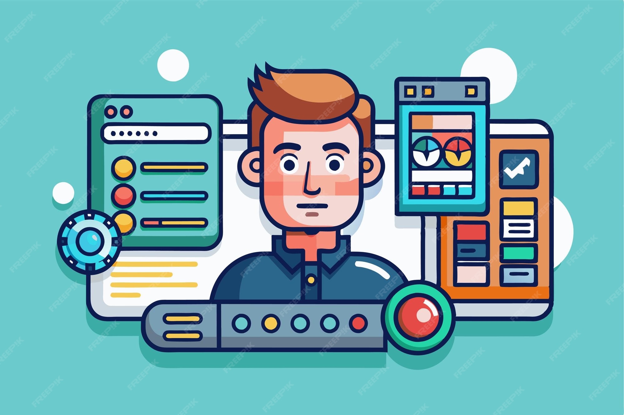 A customizable profile interface shows a user engaging with various ...