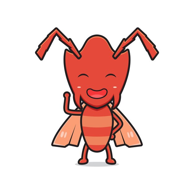 Premium Vector Cute Ant Mascot Character Cartoon Icon Illustration