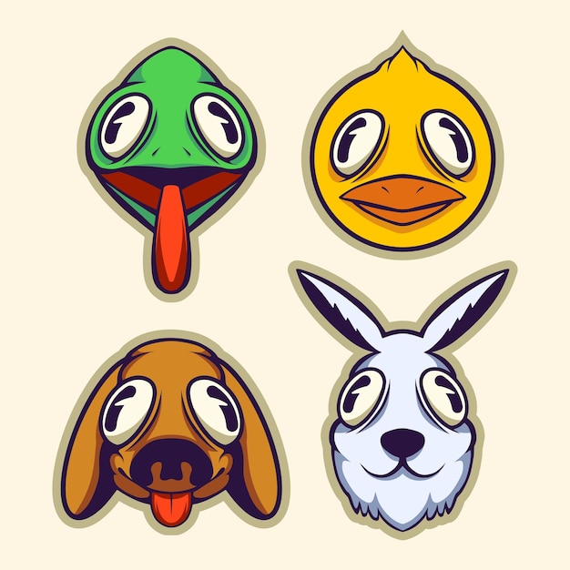 Premium Vector | Cute asset animal character vector Premium Vector | Cute asset animal character vector