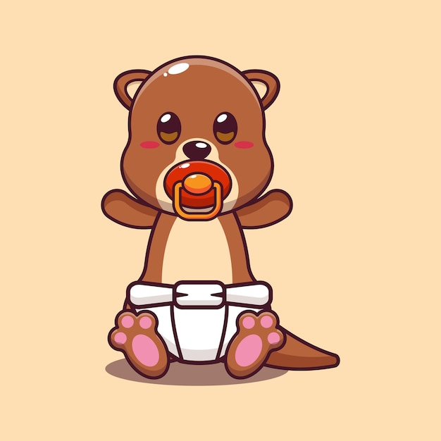 Premium Vector | Cute baby otter cartoon vector illustration Premium Vector | Cute baby otter cartoon vector illustration