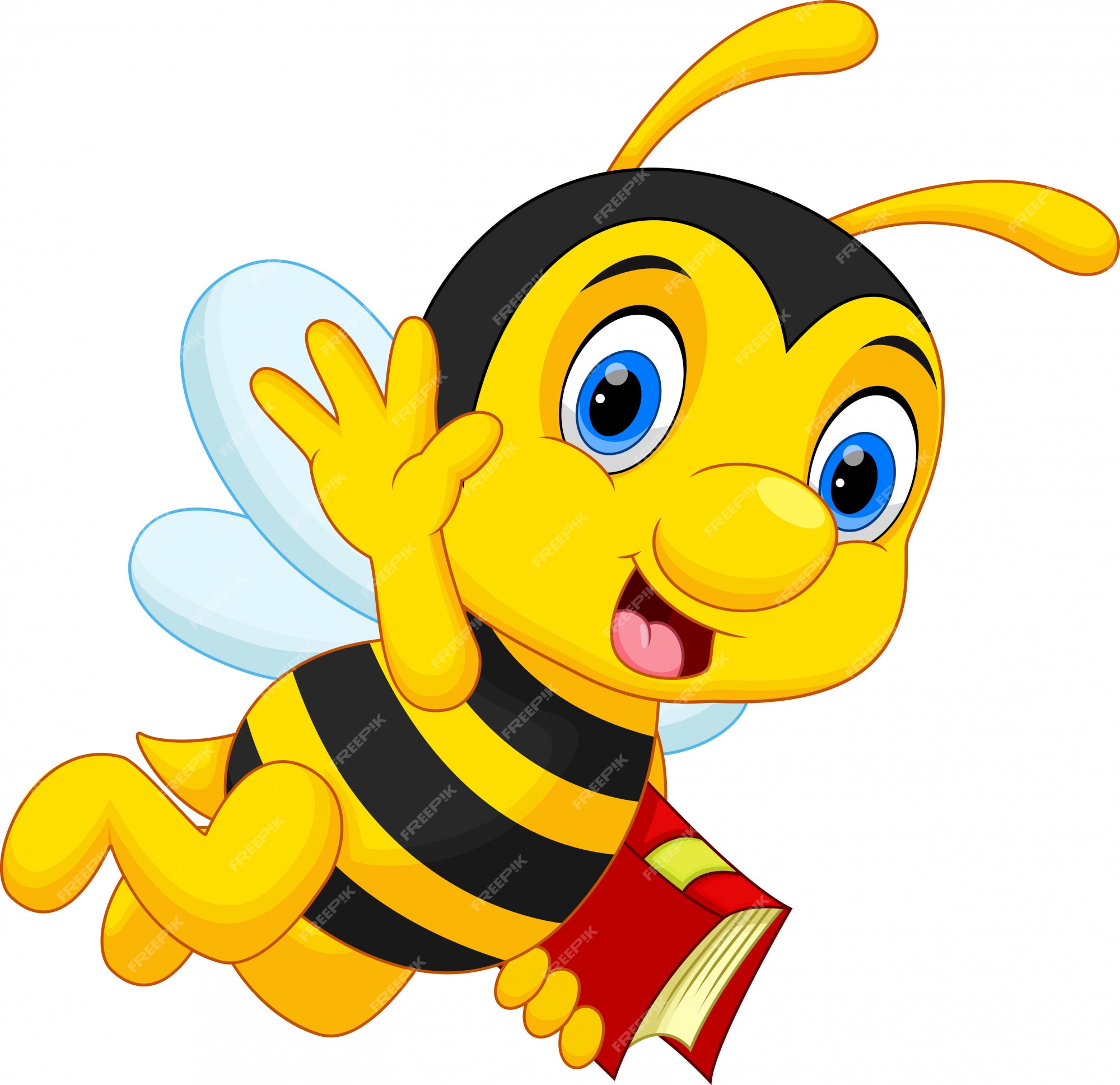 Cute Cartoon Bees Flying