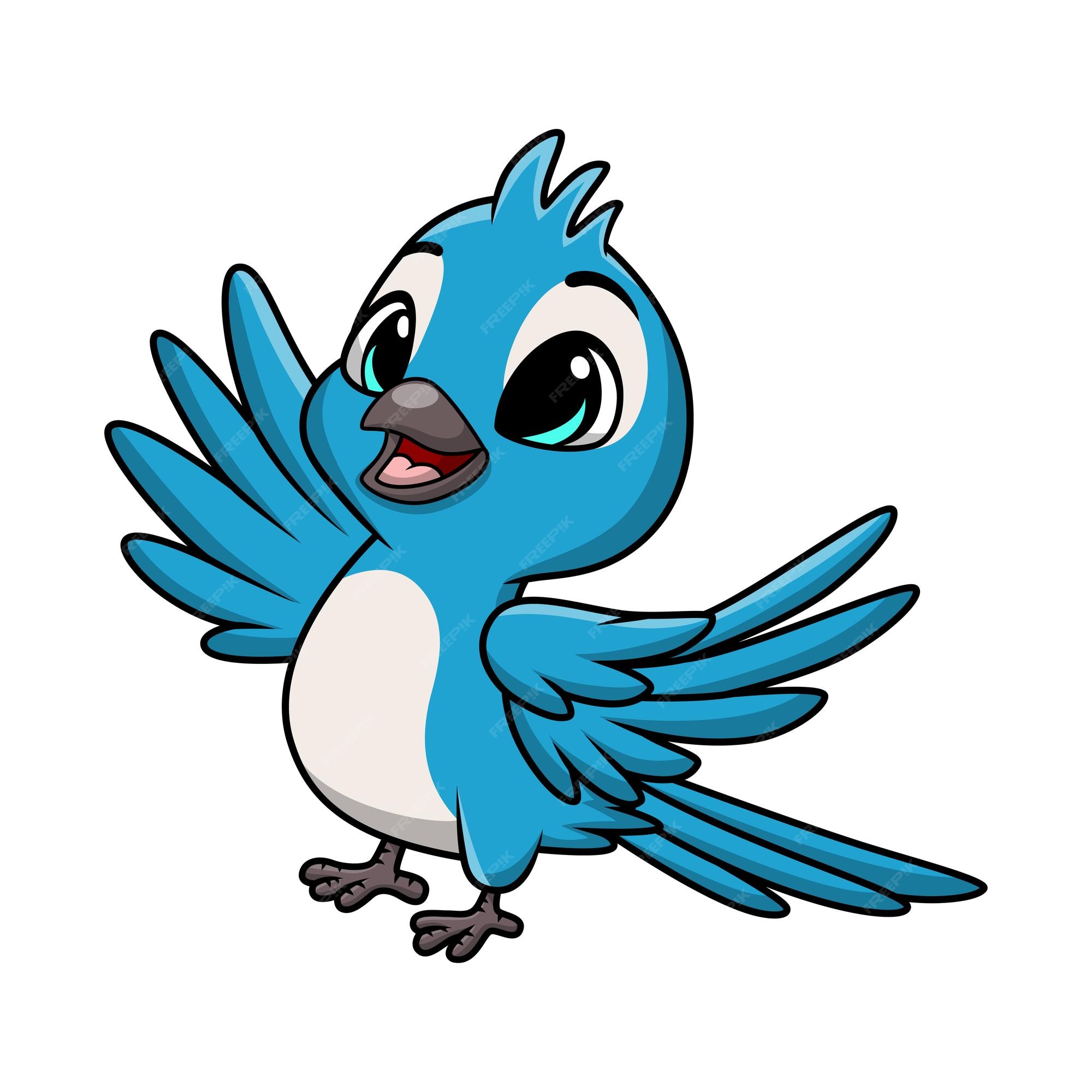 Premium Vector | Cute blue jay cartoon on white background Premium Vector | Cute blue jay cartoon on white background