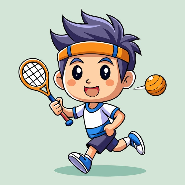Premium Vector | Cute Boy Playing Badminton Vector Graphic Premium Vector | Cute Boy Playing Badminton Vector Graphic