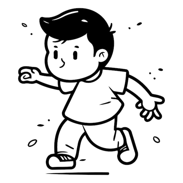 Premium Vector | Cute boy running sketch for your design Premium Vector | Cute boy running sketch for your design