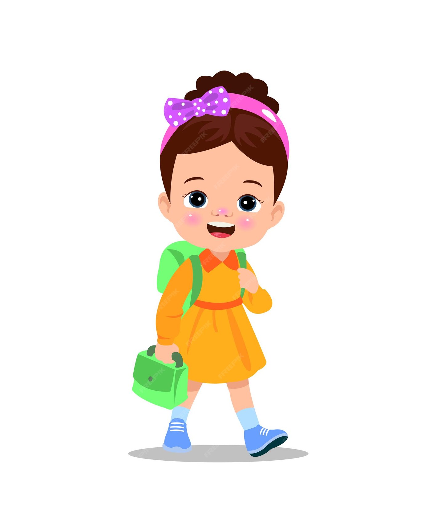 Premium Vector | Cute boy walking to school Premium Vector | Cute boy walking to school