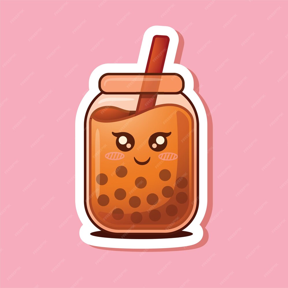 Premium Vector Cute Bubble Tea Vector Illustration Cartoon Style