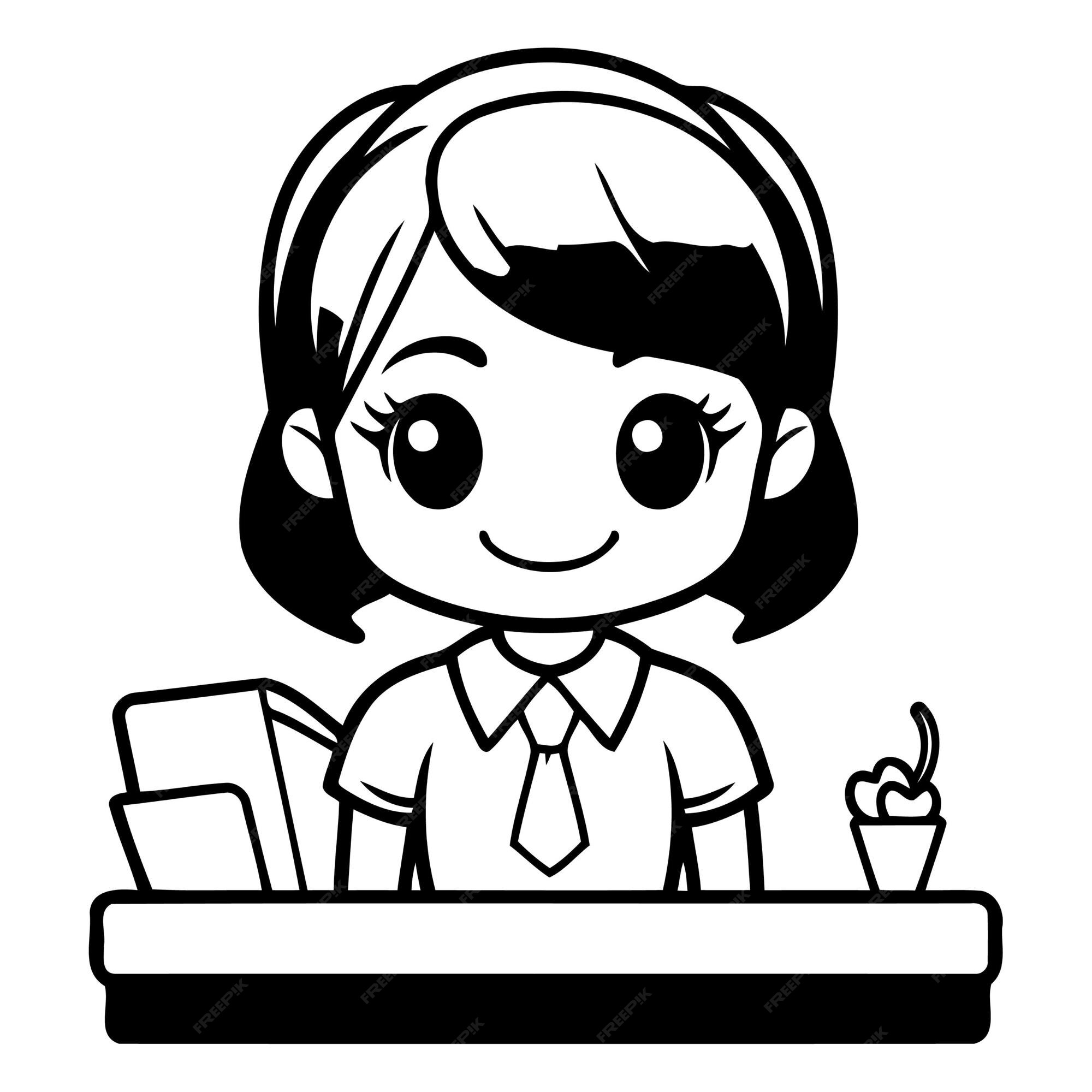 Cute Business Woman Cartoon Character Vector Illustration Of A Cute