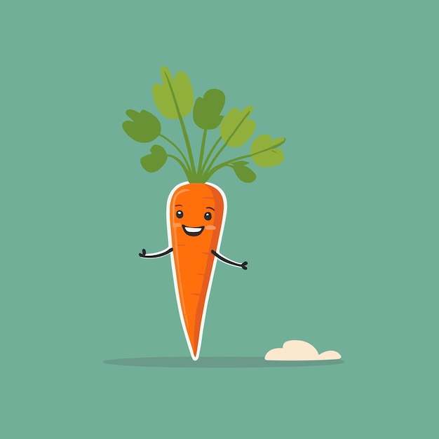 Premium Vector Cute Carrot Cartoon Vector Illustration