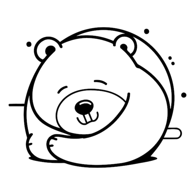 Cute Cartoon Bear Isolated On A White Background Vector Illustration